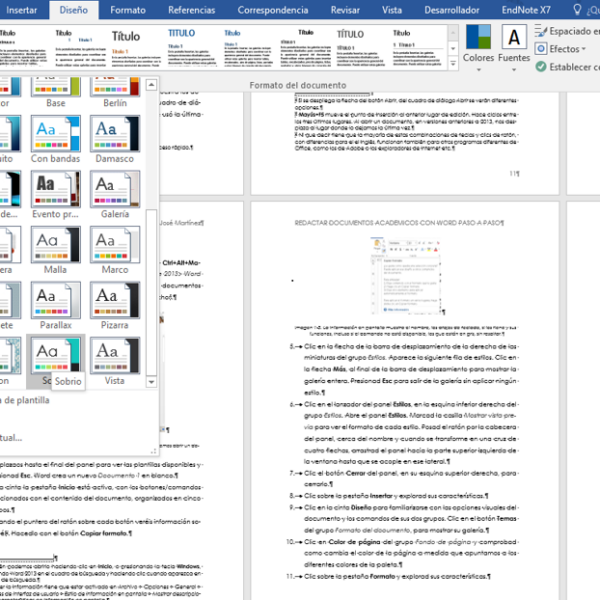 Temas: Crear y guardar un tema personalizado.de Office en Word