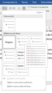 Cómo hacer documentos numerados con lista multinivel