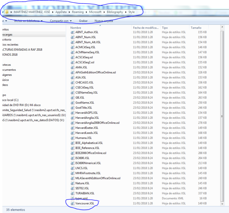 Cómo incluir el estilo bibliográfico Vancouver en los estilos de Word