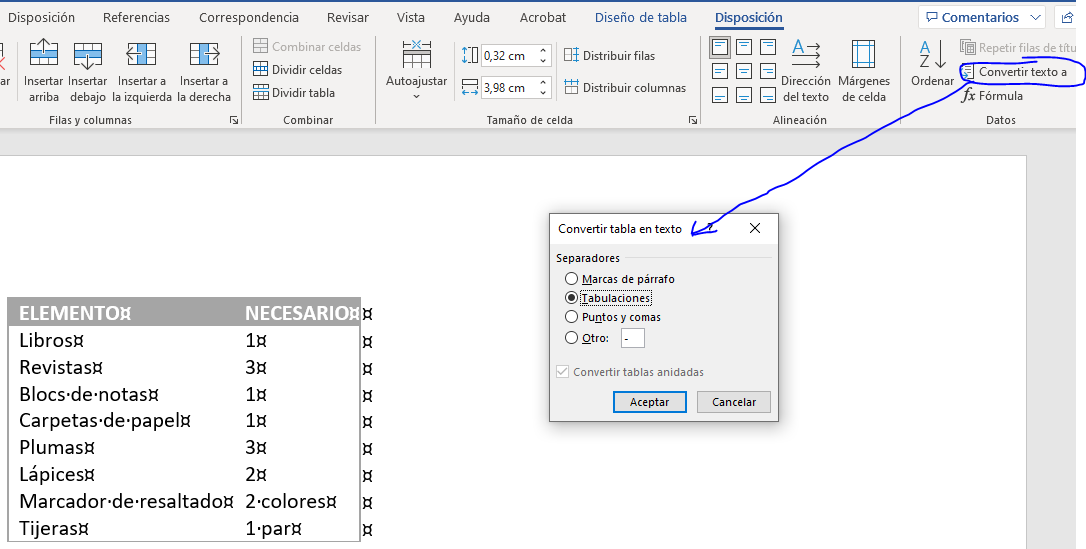 Borrar el contenido de una tabla en Word - WordExperto